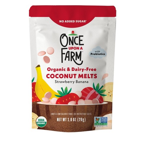 Once Upon A Farm Coconut Melts Strawberry Banana Baby Snacks - 1oz : Target
