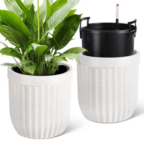 Whizmax 14.5" Tall Planters Set Of 2 With A Water Level Monitor, Self ...