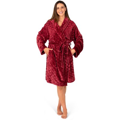 Pavilia Women Plush Fleece Robe, Soft Textured Bathrobe, Lady Cozy Spa ...