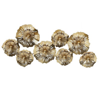 Luxenhome Gold And Black Metal Abstract Rectangular Wall Décor : Target