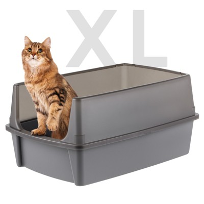 Iris Usa Extra Large Open Top Cat Litter Box With Scatter Shield ...