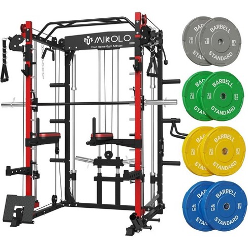 Er Kang Smith Machine, 2000lbs Squat Rack With Weights,lat Pull Down ...