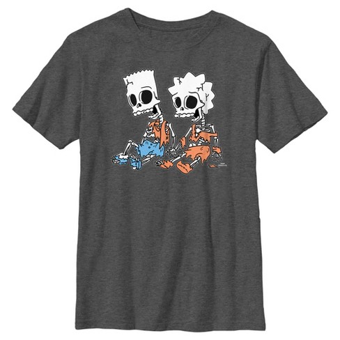 Boy's The Simpsons Skeleton Bart And Lisa T-shirt : Target