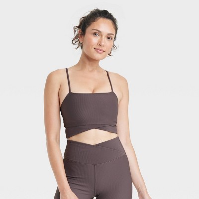 Women's Light Support Ribbed Sports Bra - All In Motion™ Brown Xxl : Target