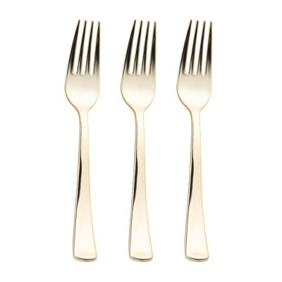 Smarty Had A Party Shiny Metallic Gold Plastic Forks (600 Forks) : Target