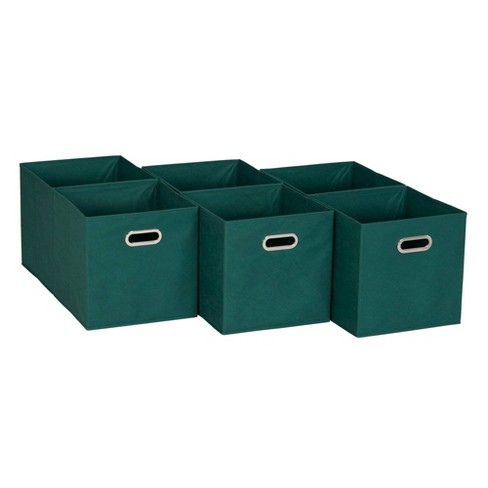 Household Essentials 11" Set Of 6 Storage Bins Forest Green: 11 Inch ...
