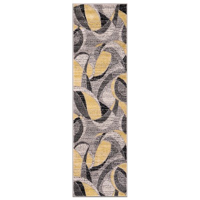 World Rug Gallery Modern Geometric Circular Harmony Area Rug - Yellow 2 ...