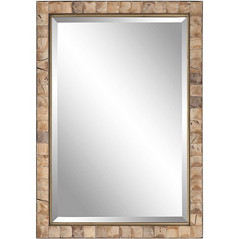 Uttermost Rectangular Vanity Decorative Wall Mirror Rustic Beveled Dark ...