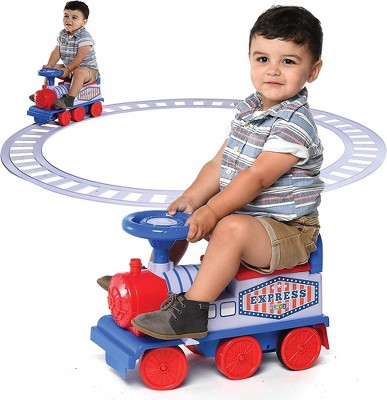 Costway 6v Electric Kids Ride On Train Motorized Train Toy W/ Track & 6 ...