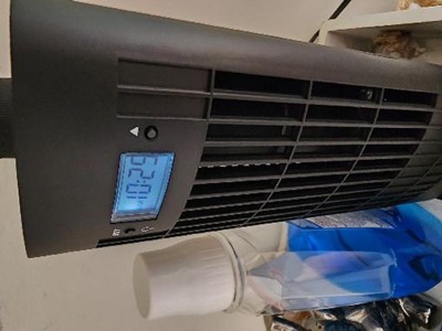 Holmes 13" Oscillating 3 Speed Mini Tower Fan With Digital Clock Black ...