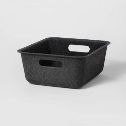 10.5" X 14" Medium Felt Basket With Stitching Dark Gray - Brightroom ...