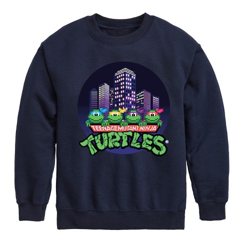 Teenage Mutant Ninja Turtles City Scape With Turtles Graphic Long Sleeve Fleece Sweatshirt ...