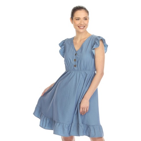 Women's Ruffle Sleeve Knee-length Dress : Target