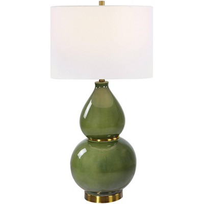 Uttermost Gourd Moss Green Glaze Ceramic Table Lamp : Target