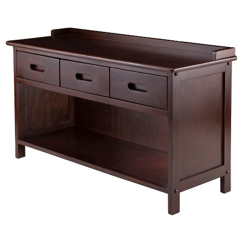 Adriana Entryway Storage Bench Walnut - Winsome: Wood Composite, Non ...