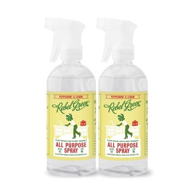 Rebel Green Peppermint & Lemon All Purpose Spray - 32 Fl Oz/2ct : Target