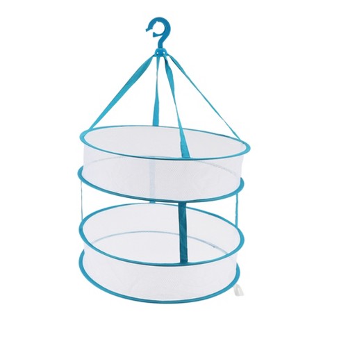 Unique Bargains Folding Durable Double Layer Clothes Drying Basket 1 Pc ...