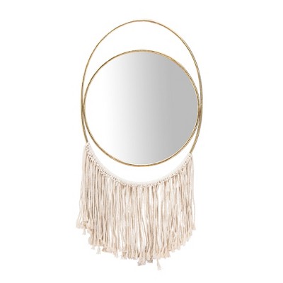 Sagebrook Home 30" Metal Mirrored Wall Deco Gold/natural : Target