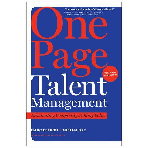 One Page Talent Management - By Marc Effron & Miriam Ort (hardcover ...