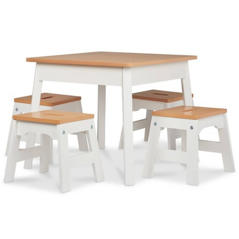 Melissa & Doug Wooden Stools - Set Of 4 - White/natural : Target