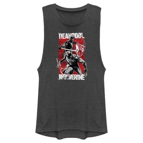 Junior's Marvel: Deadpool & Wolverine Grayscale Poses Festival Muscle ...