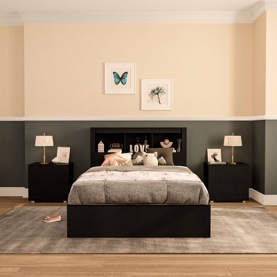 Polifurniture 4pc Full Madison Bedroom Set Black: Modern Style ...
