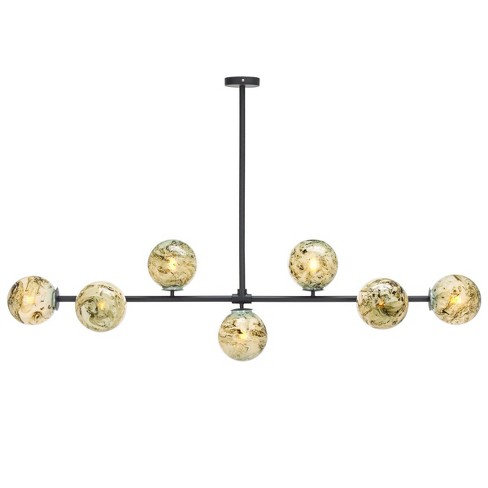 Melesa 7 Light - 53" Chandelier - Black/multicolored - Safavieh : Target