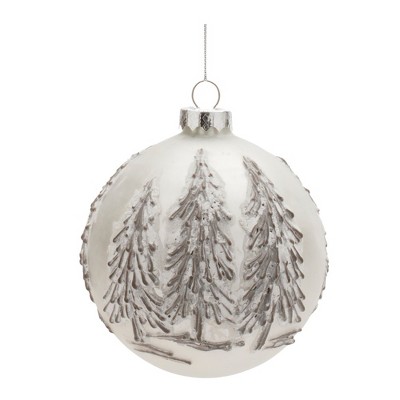 Melrose White Beaded Glass Ornament (set Of 4) : Target