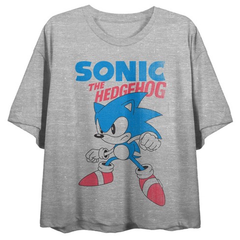 Sonic The Hedgehog Classic Character Crew Neck Short Sleeve Gray ...