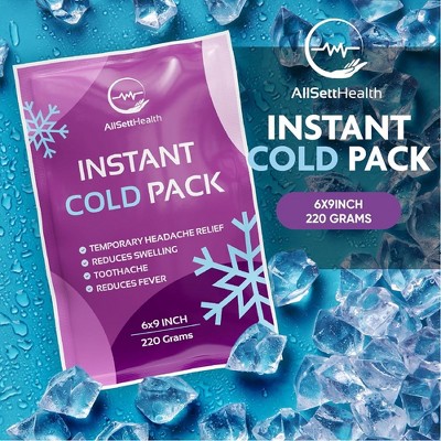 Allsett Health 100 Packs Instant Ice Cold Pack (6” X 4.5”) - Disposable ...