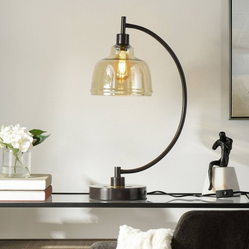 Black Water Table Lamp With Glass Pendant Shade - Stylecraft ...