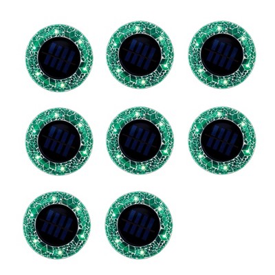 Bell + Howell 6 Led Round Green Mosaic Solar Powered Disk Lights With ...