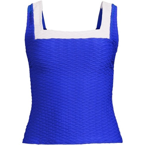 Lands' End Women's Texture Square Neck Tankini Swimsuit Top - Large ...