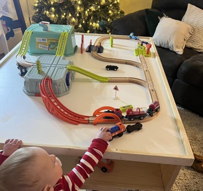 Train Set - Gigglescape™: Wooden & Plastic Toy, Railroad Crossing Gate ...