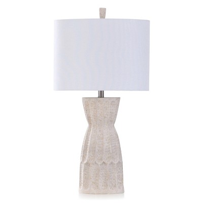 Concrete Pillar Table Lamp With Fabric Shade White - Lalia Home : Target