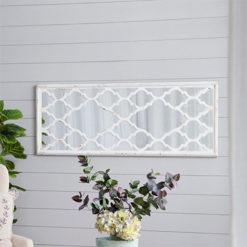 23" X 59" Distressed White Floor Mirror, Oversized Rustic Floor Mirror ...