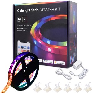 Yescom 6.6ft Smart LED Strip Light Kit Trimmable Dimmable RGB Flexible ...