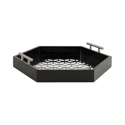 Kate And Laurel Caspen Hexagon Decorative Tray, 18x18, Black : Target
