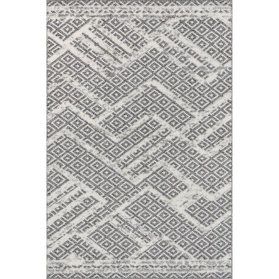 Nuloom Jannette Modern Geometric Textured Indoor Area Rug 5x7, Gray ...
