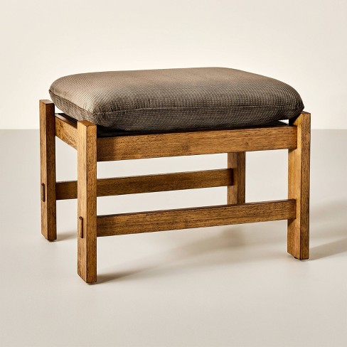 Wood Frame Ottoman With Attached Cushion - Hearth & Hand™ With Magnolia ...