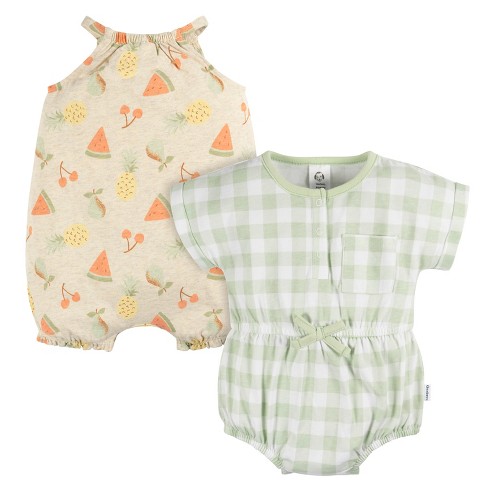 Gerber Baby & Toddler Girls' Romper - 2-pack : Target