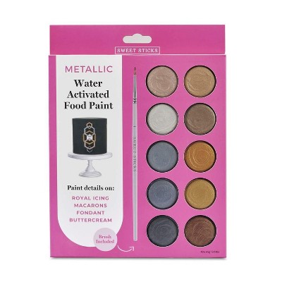Sweet Sticks Edible Art Metallic Food Paint Palette, With 1 Fine Line ...