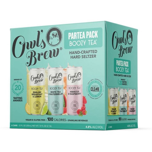 Owl's Brew Par-tea Boozy Tea Variety Pack - 6pk/12 Fl Oz Cans : Target
