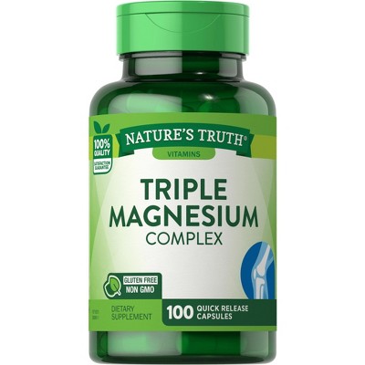 Nature's Truth Triple Magnesium Complex | 100 Capsules | From Magnesium ...