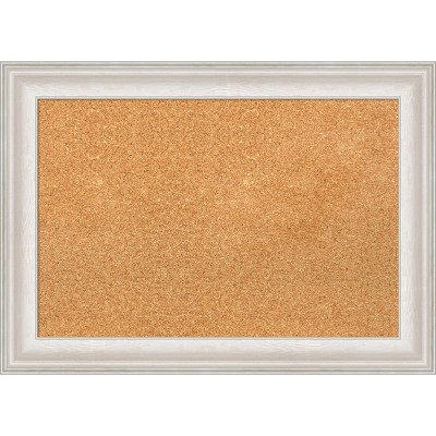 Amanti Art Natural Cork Board Framed Trio White Wash Silver Bulletin ...