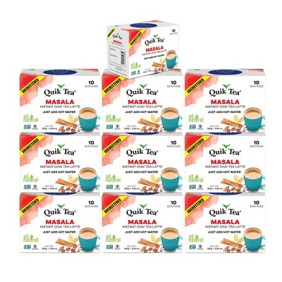 Quiktea Vegan Unsweetened Masala Instant Chai Tea Latte - 10 Count ...