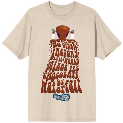 Willy Wonka & The Chocolate Factory Chocolate Waterfall Natural T-shirt ...