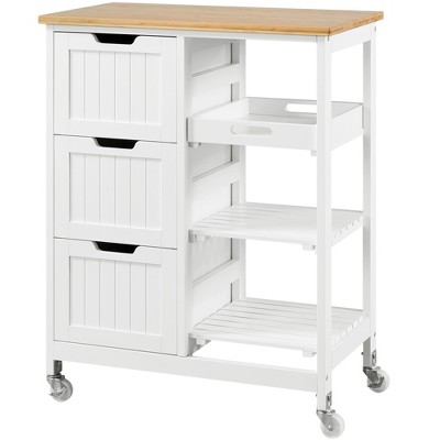 Yaheetech Rolling Kitchen Island Kitchen Cart With Cabinet & Drawer ...