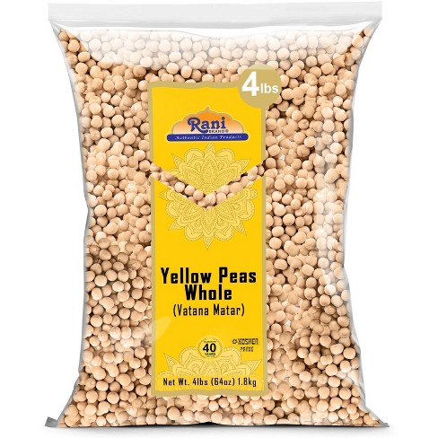 Yellow Peas Whole Dried (vatana, Matar) - 64oz (4lbs) 1.81kg - Rani ...