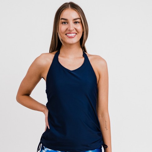 Calypsa Women's Halter Maya Swim Top With Built In Bra - Navy, 5x : Target
